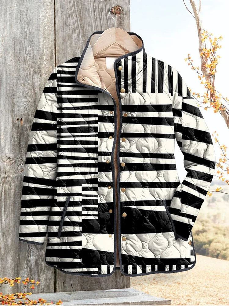 Women's Modern Striped Quilted Jacket – Mila & Jade Boston